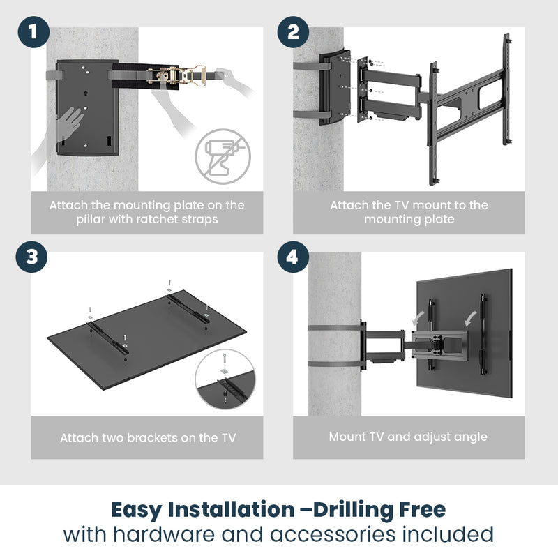 Pillar Mount - No Drill Pillar TV Mount | Post & Column TV Mount