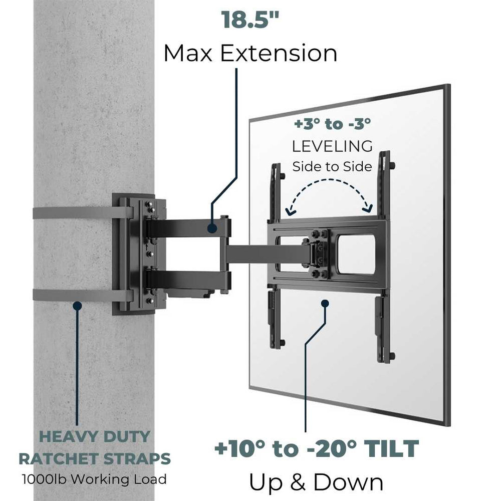 Heavy Duty TV Mount 80 Inch | Big TV Mount - Pillar Mount