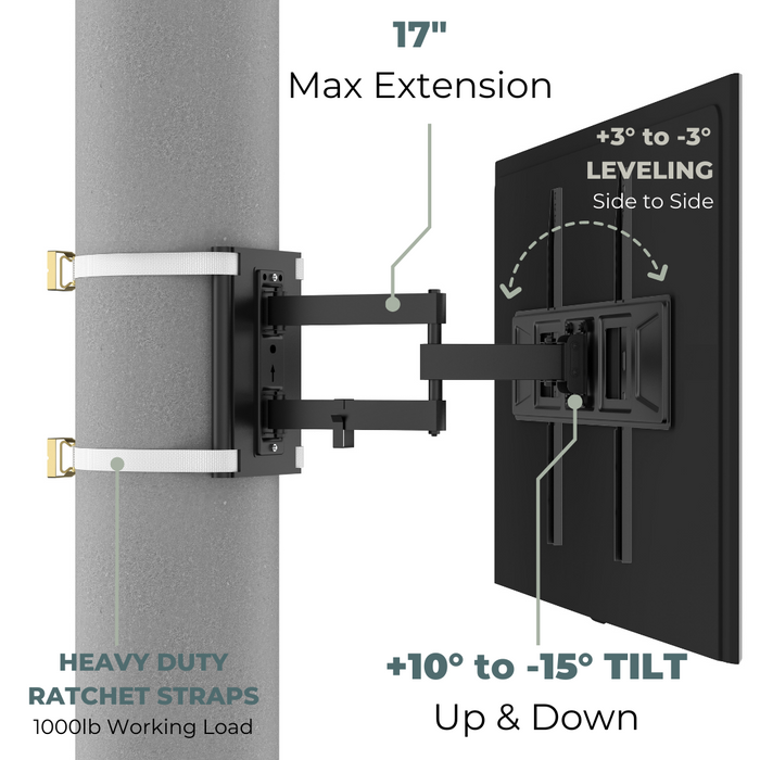 70 Inch TV Mounts Small | Wrap Around TV Mount - Pillar Mount